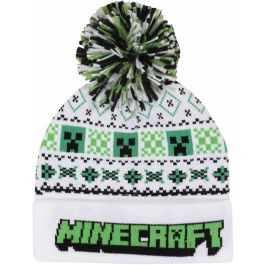 Minecraft Knitted White Snow Creeper Pom Ski Beanie Woollen Knitted ...